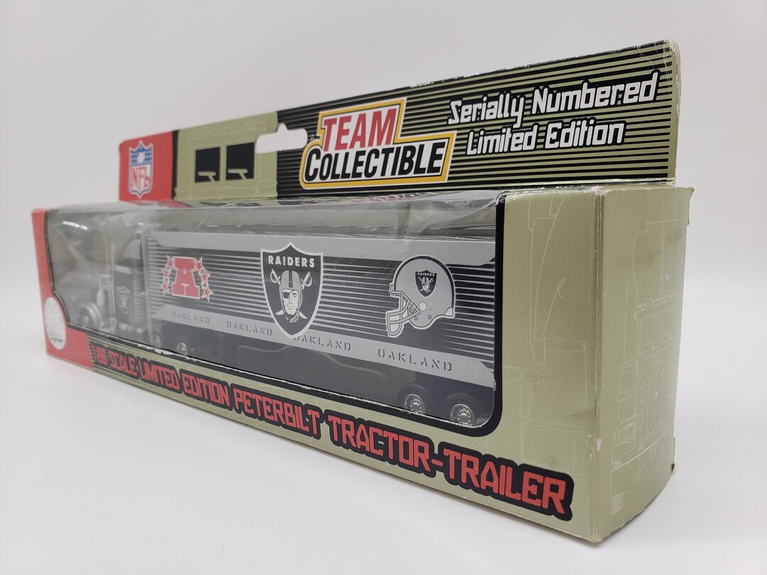Oakland Raiders Peterbilt Tractor Trailer Truck Black Fleer Team ...