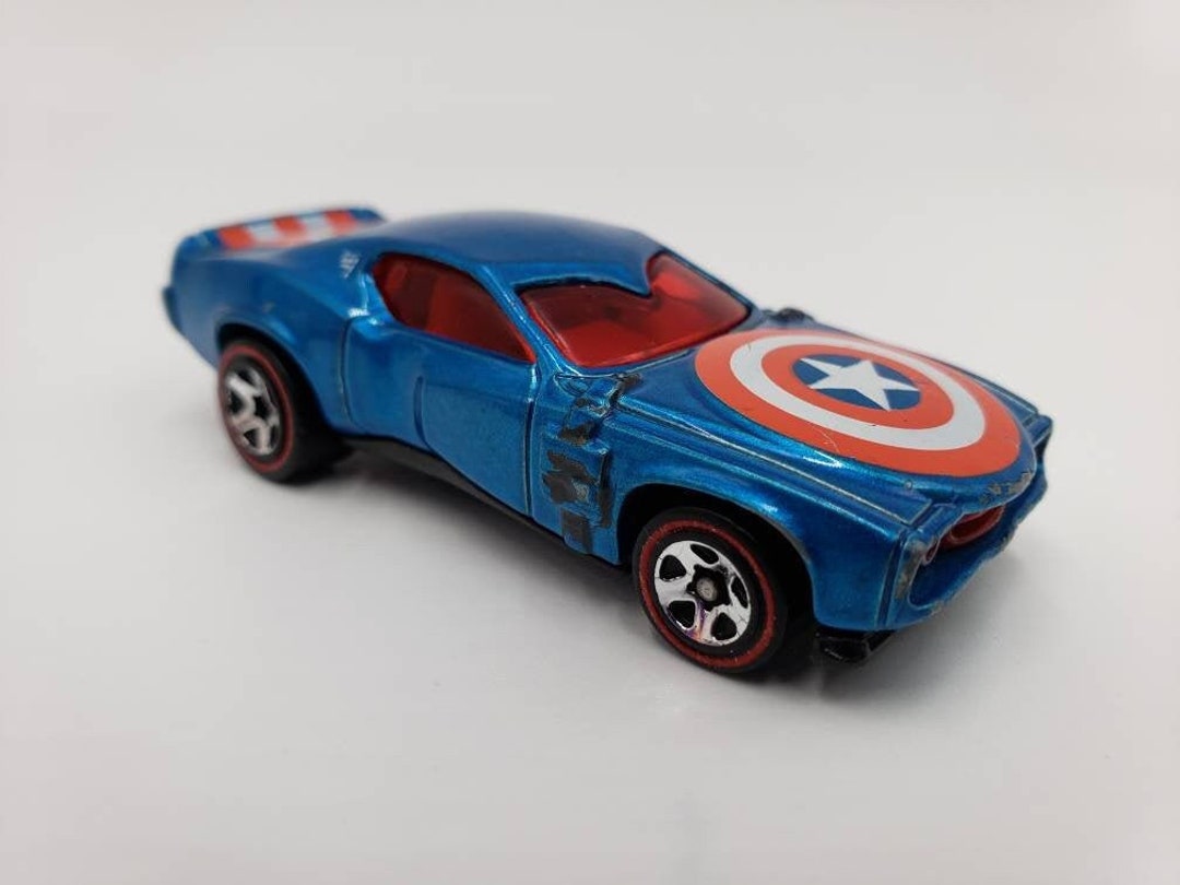 Hot Wheels Captain America Car Blue - Etsy