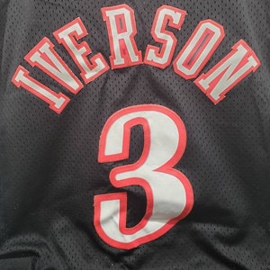 Vintage Philadelphia Sixers Allen Iverson #3 Jersey Adult Size XL Black ...