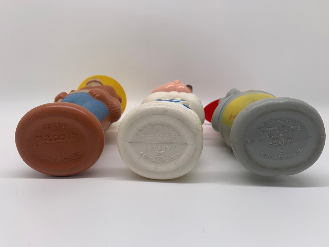 Vintage Soaky Soap Bottles Popeye Bottle Smokey the Bear and Deputy ...