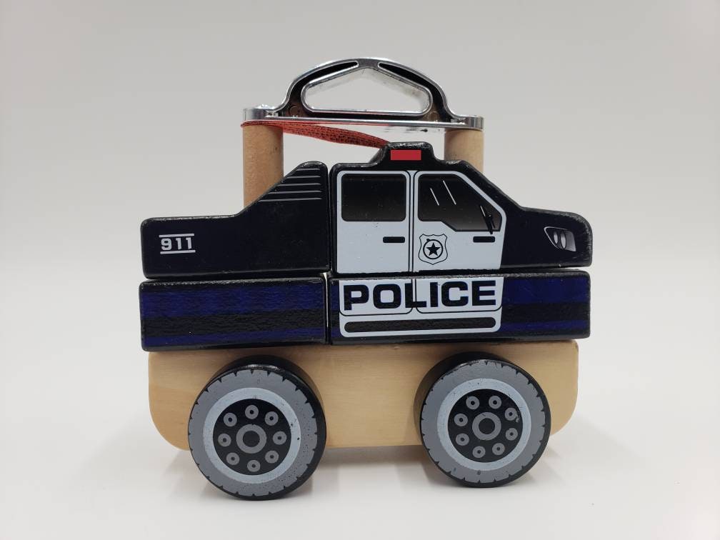 Natural Wood Toy Police Car Puzzle - Etsy