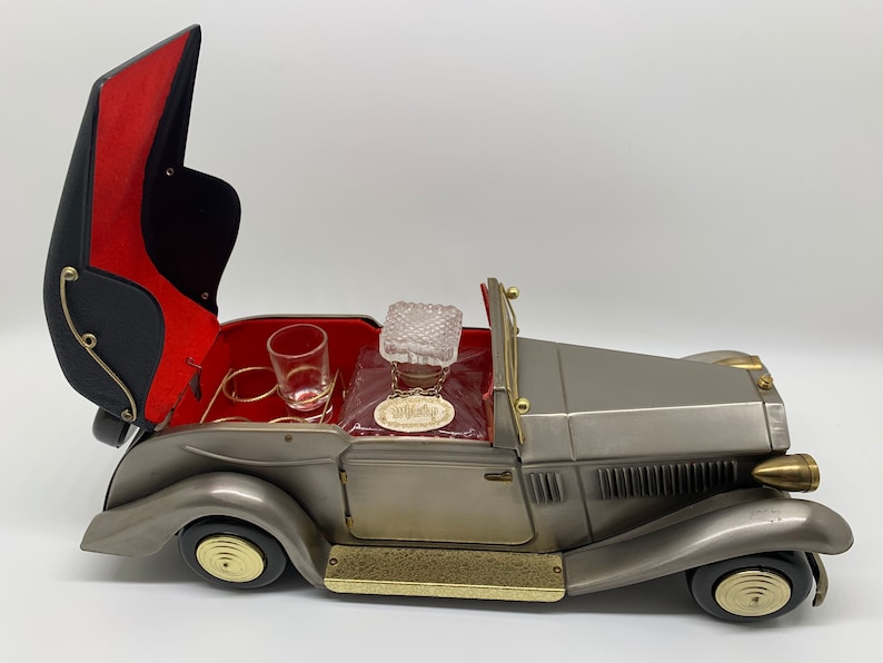 Rolls Royce Musical Liquor Decanter Bottle Shot Glass Display Holder ...