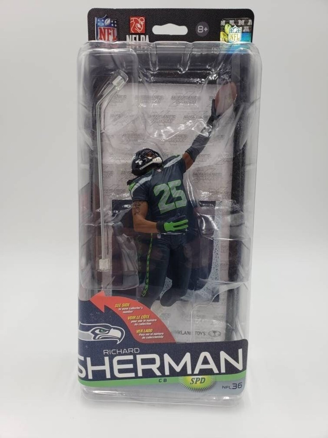 Richard Sherman Seattle Seahawks Blue NFL 36 SPD Mcfarlane Toys Vintage ...