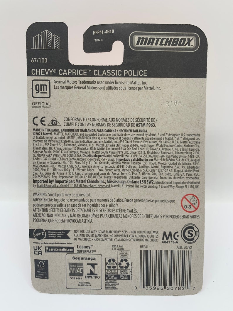 Matchbox Chevy Caprice Classic Police Security Car - Etsy