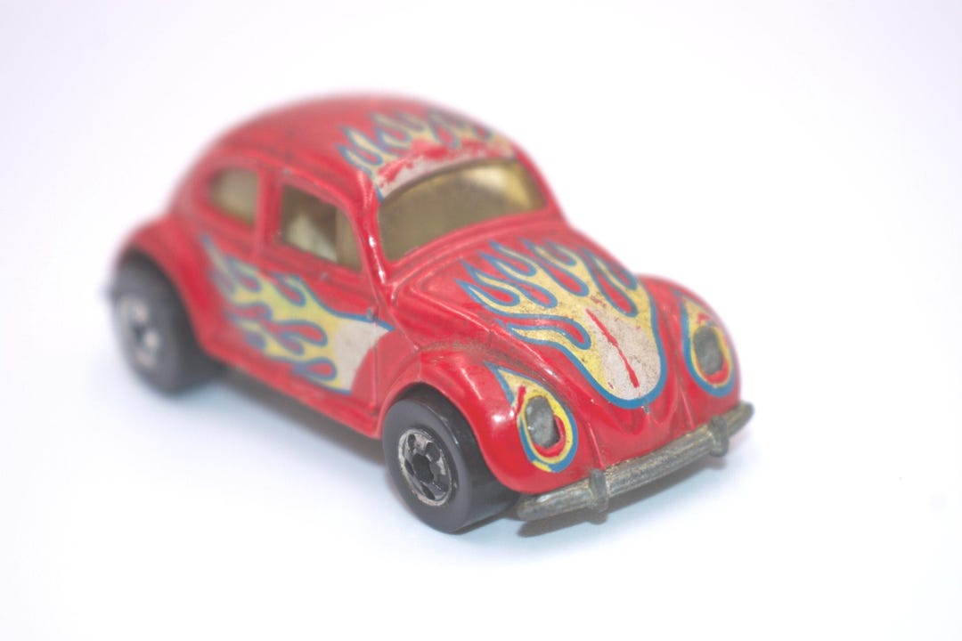 Hot Wheels VW Bug Cherry Red: Blue Card Miniature Collectible Scale Toy ...