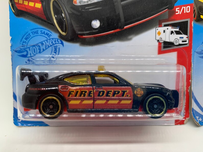 Hot Wheels Dodge Charger Drift Fire Department HW Rescue SRT Miniature ...