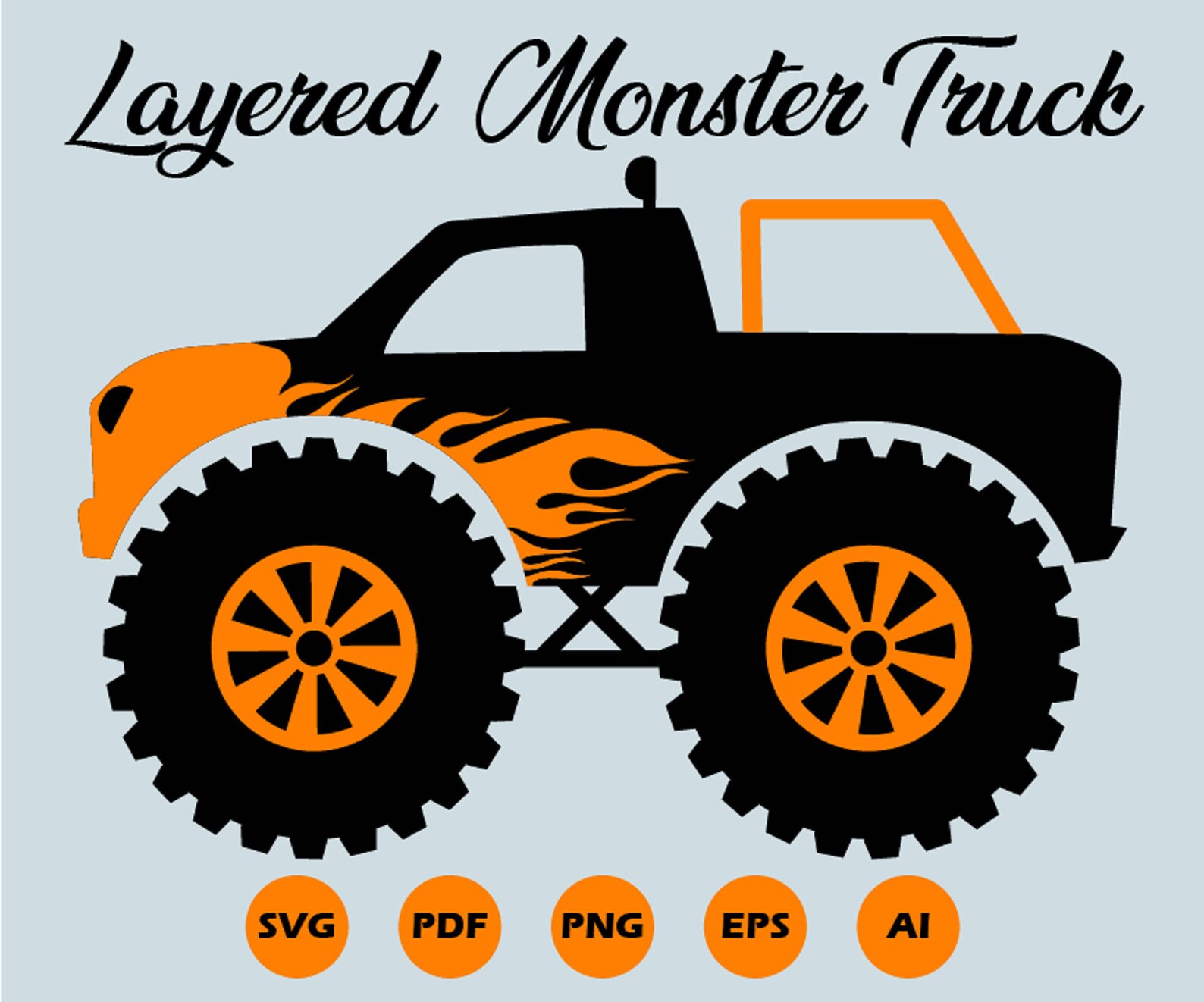 Monster Truck Svg, Layered Monster Truck Svg, Vinyl, Monster Truck Svg ...