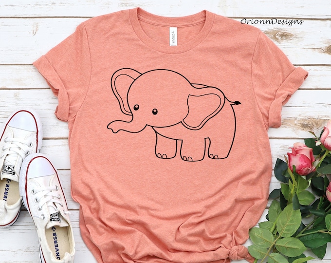 Elephant Shirt Cute Elephant T Shirt Elephant Gift Elephant - Etsy