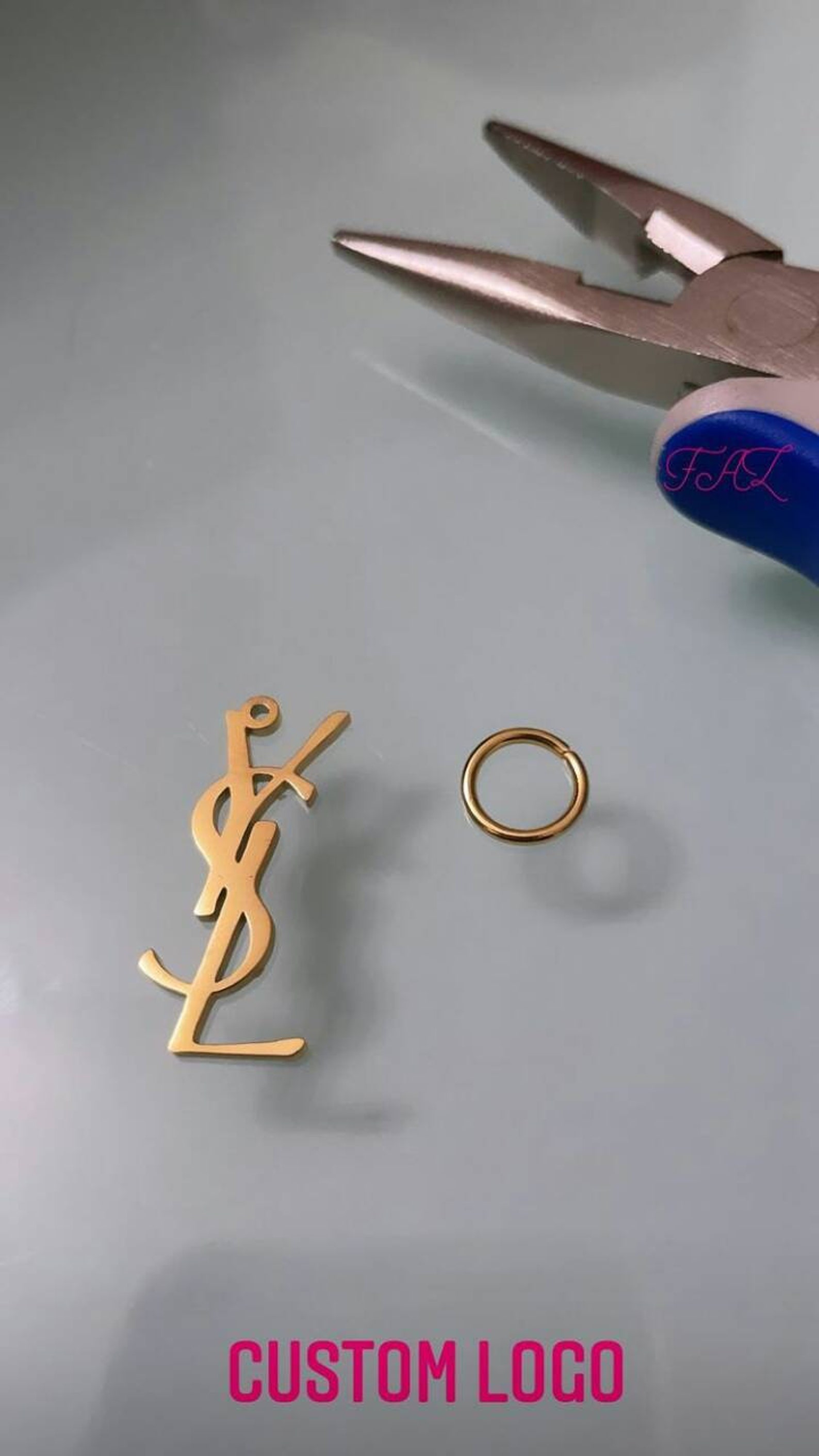 18K Gold Custom Logo Necklace Logo Designs Chain Necklace - Etsy