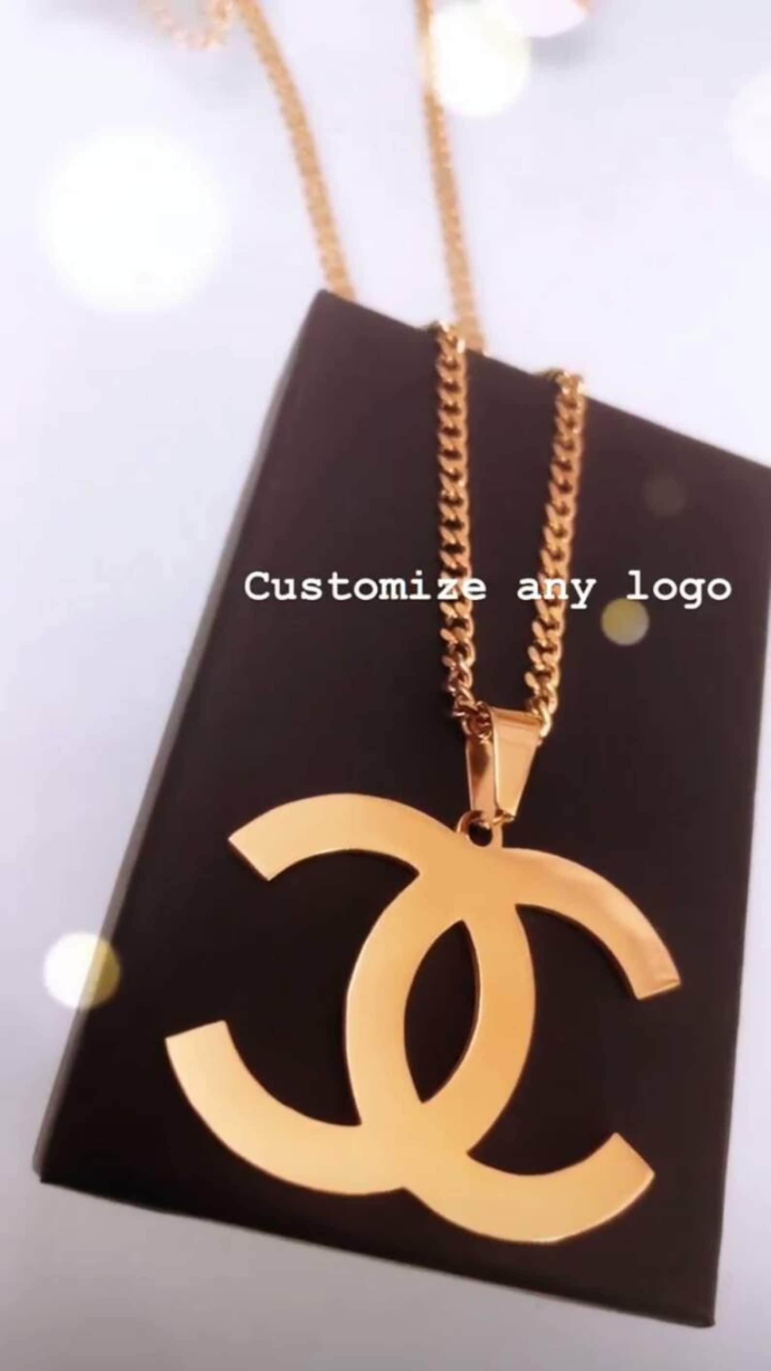18K Gold Custom Logo Necklace Logo Designs Chain Necklace - Etsy