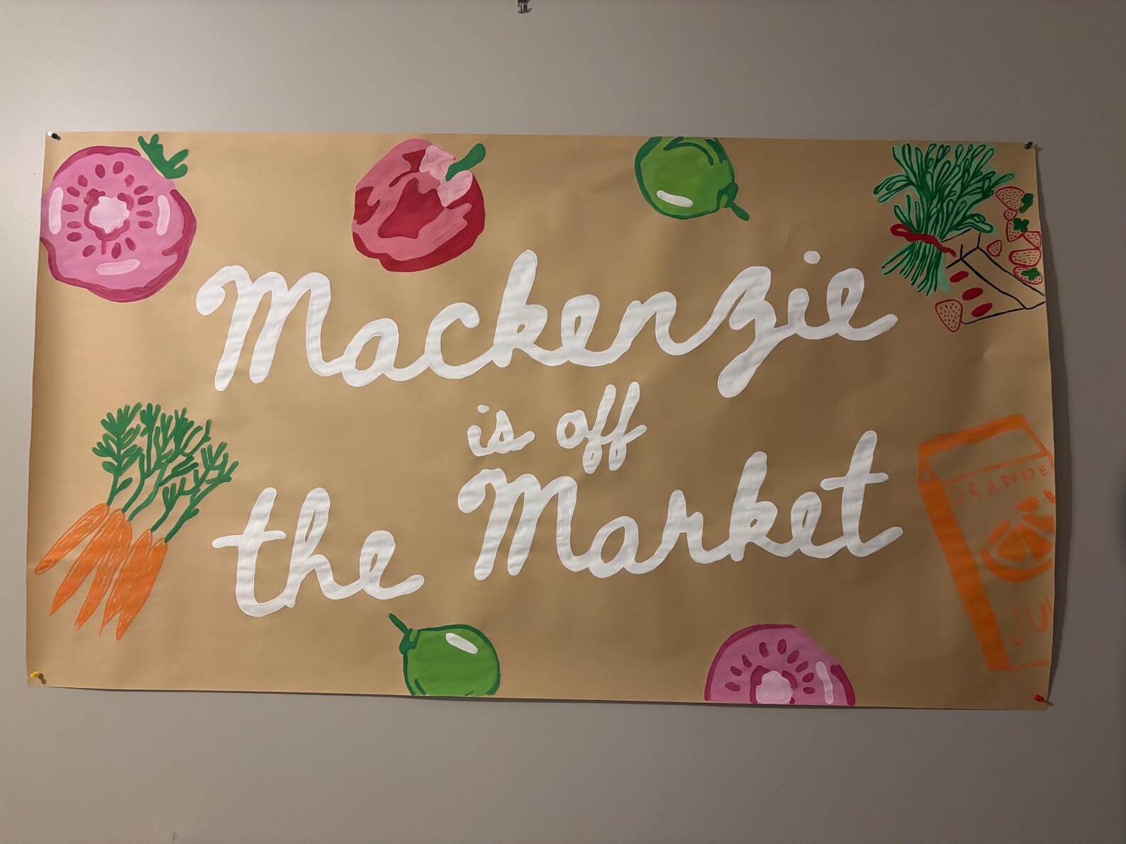 Hand Painted Craft Paper Banner Custom Sign Party Engagement - Etsy