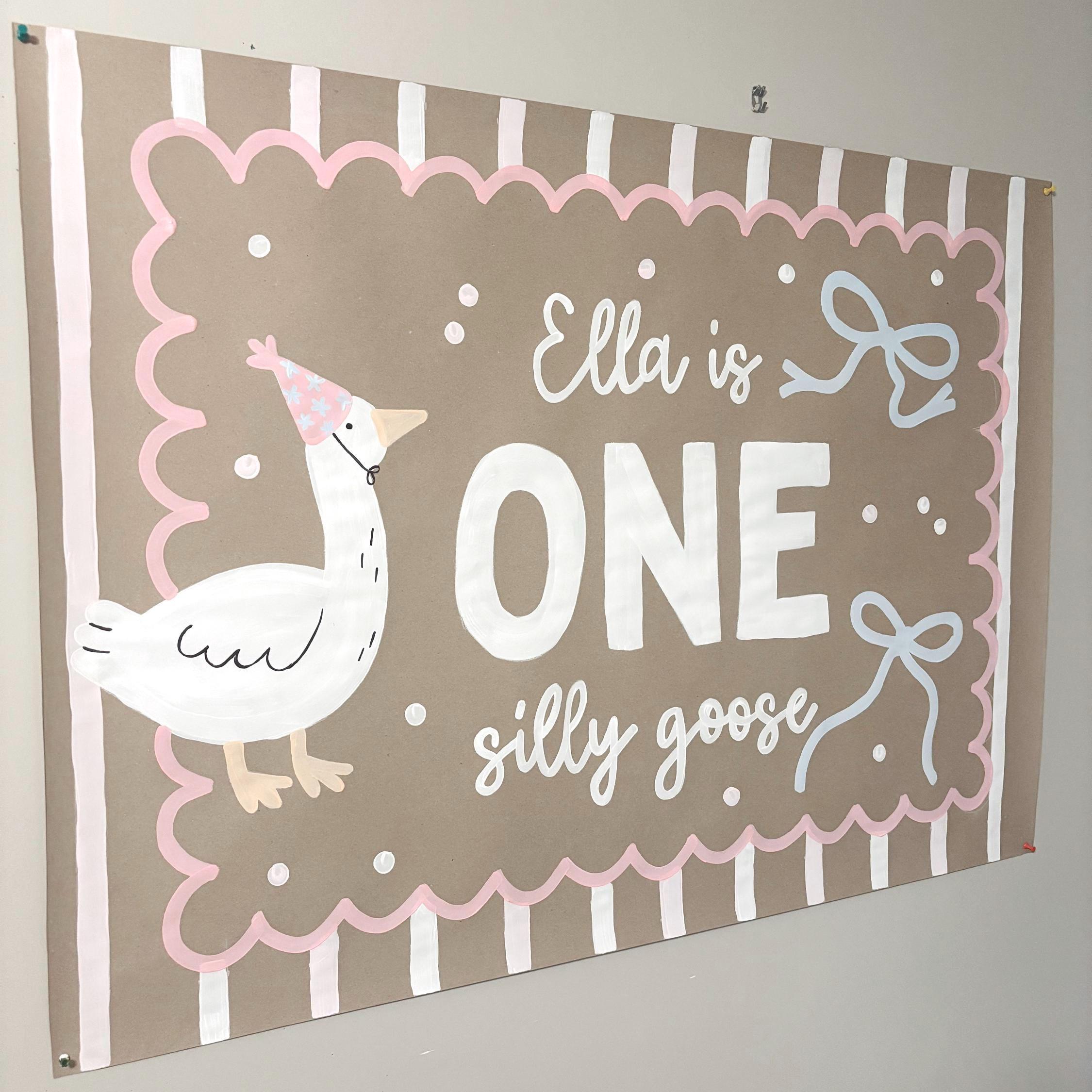 Hand Painted Craft Paper Banner Custom Sign Party Engagement Silly ...