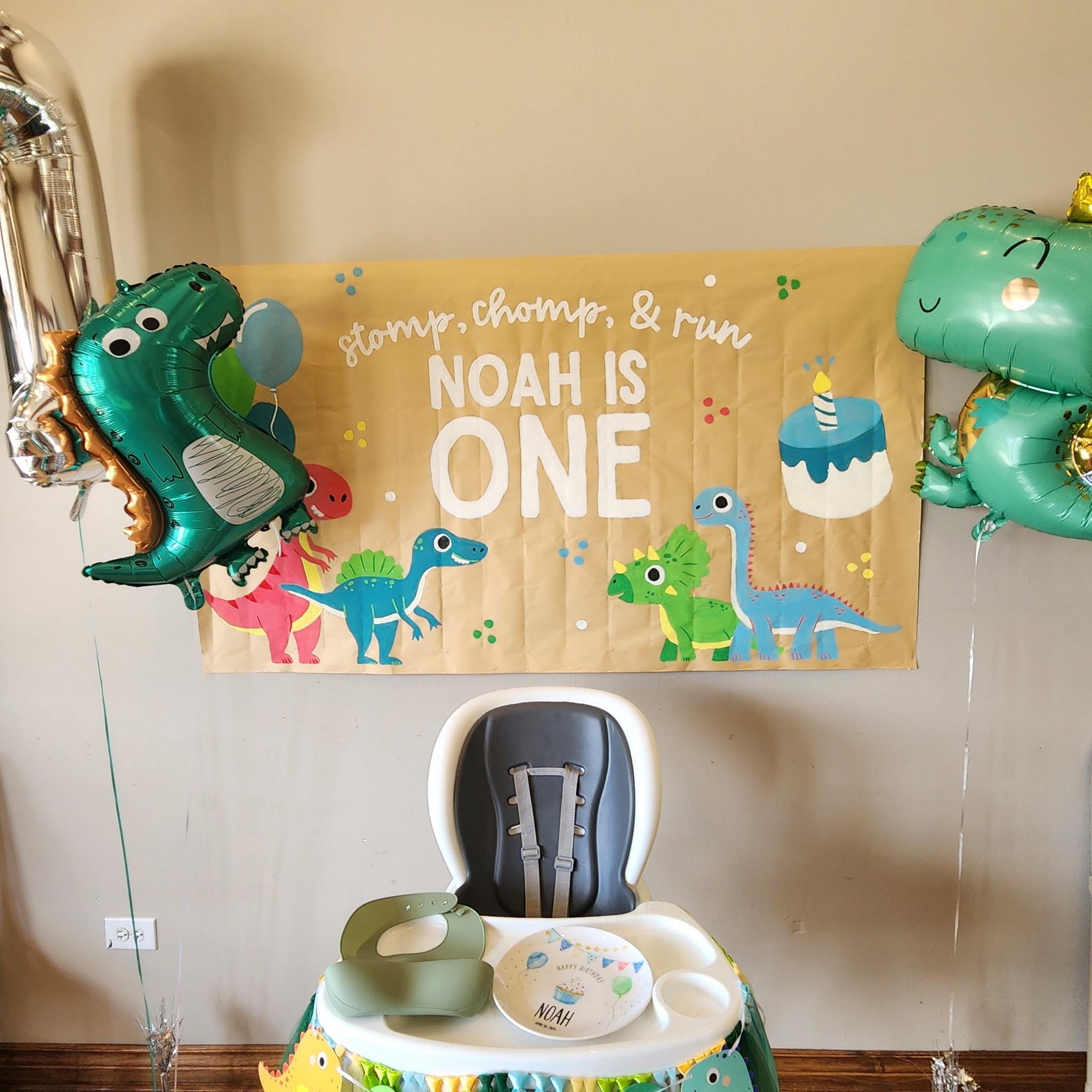 Hand Painted Dinosaur Birthday Banner: Custom Theme Party Decor - Etsy