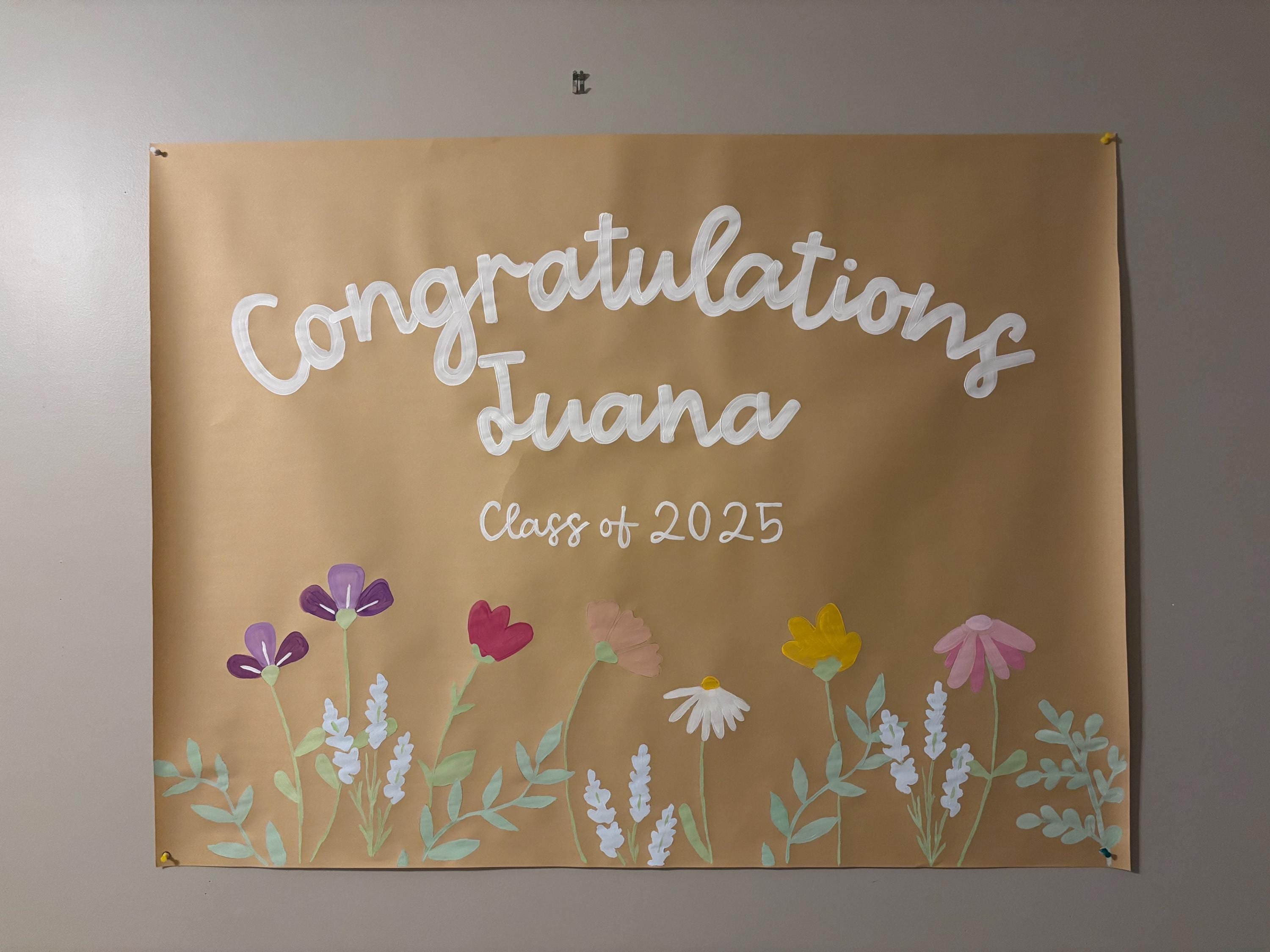 Graduation Hand Painted Custom Brown Kraft Paper Banner - Etsy