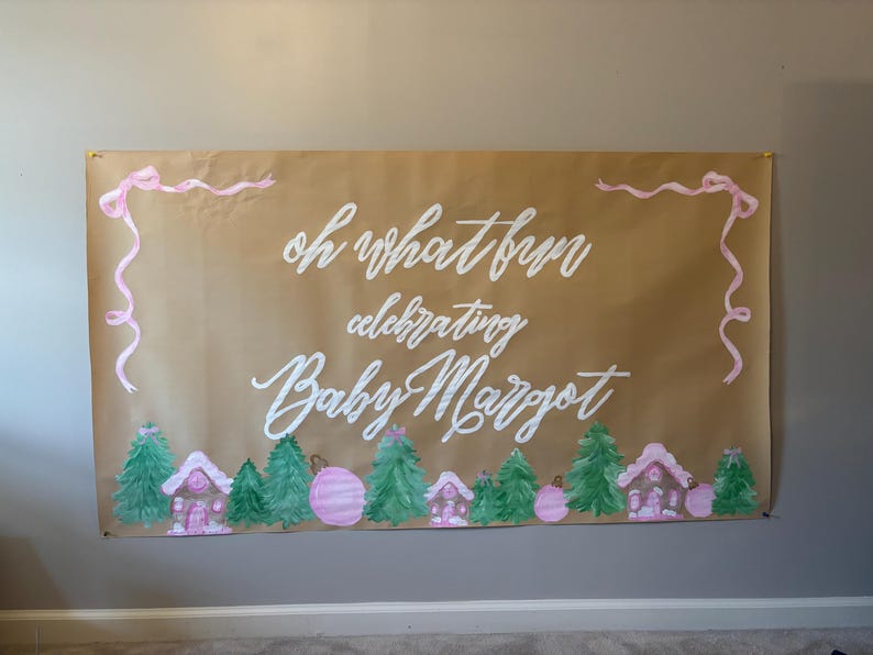 Hand Painted Craft Paper Banner Custom Sign Party Engagement - Etsy