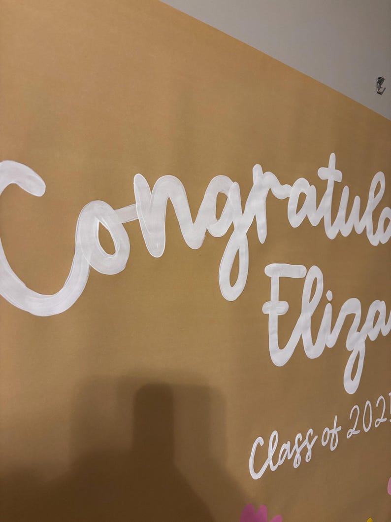 Graduation Hand Painted Custom Brown Kraft Paper Banner - Etsy