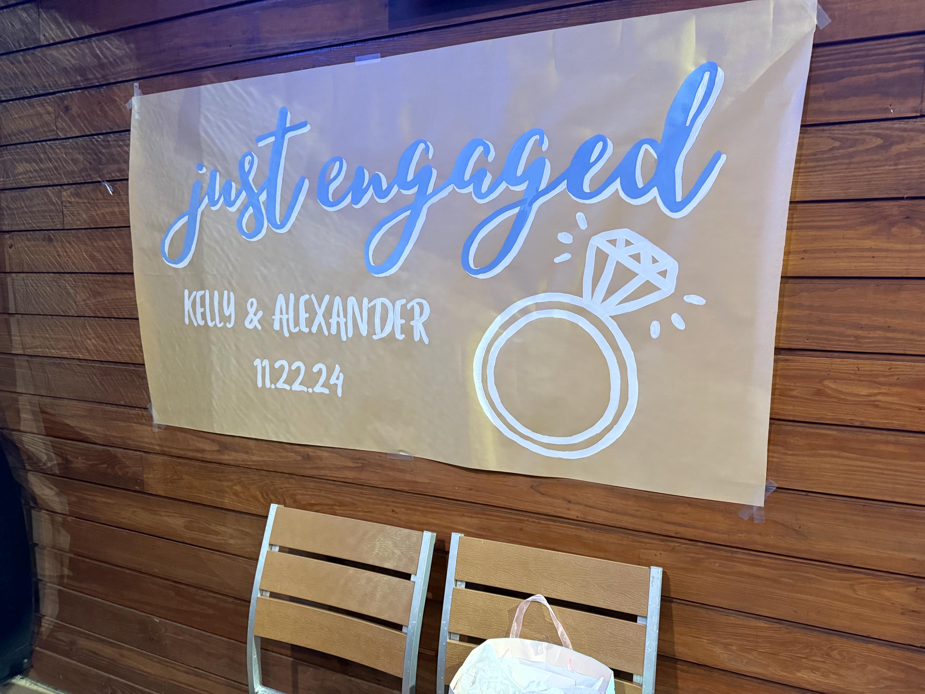 Hand Painted Craft Paper Banner Custom Sign Party Engagement - Etsy