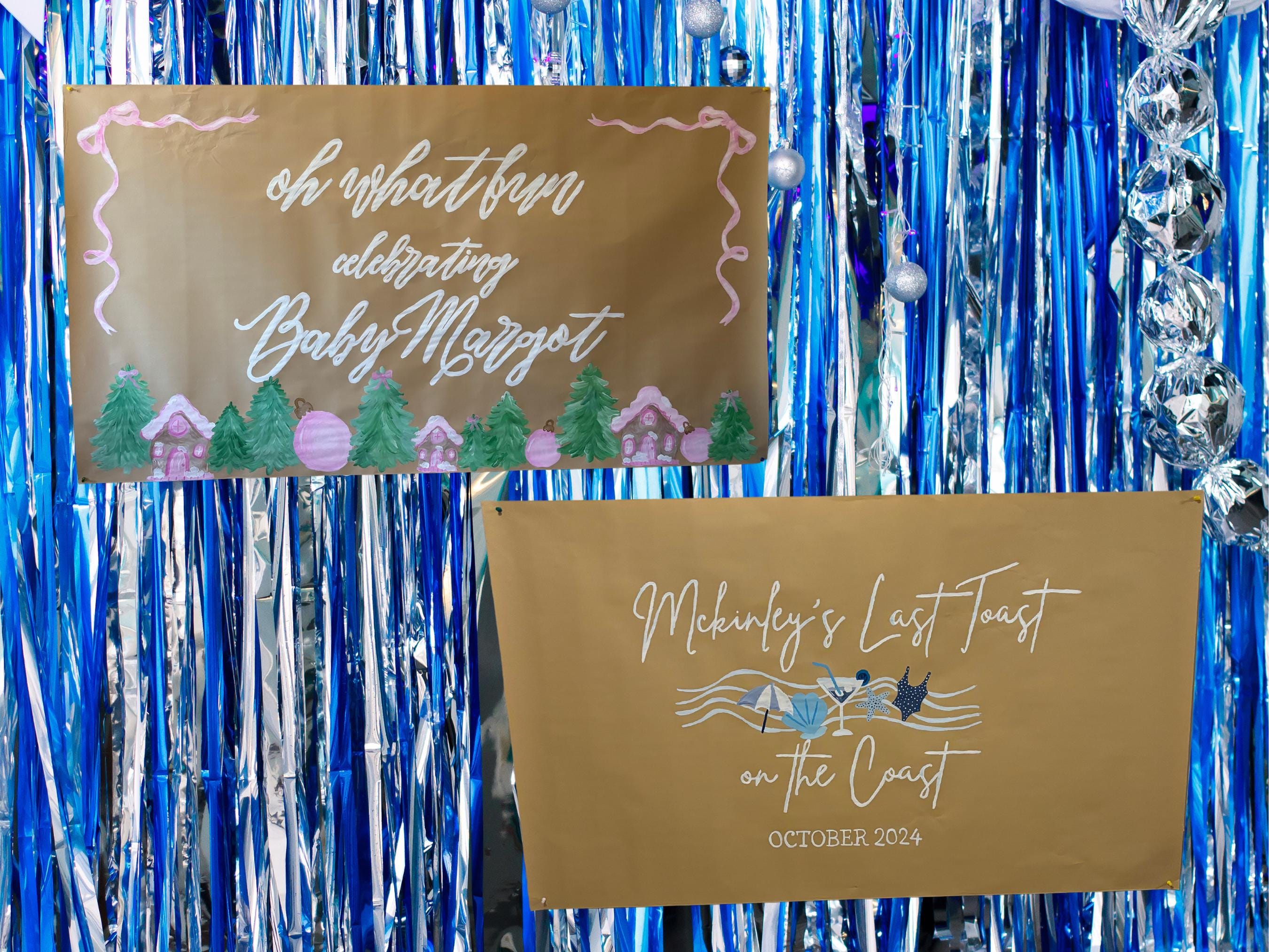 Hand Painted Craft Paper Banner Custom Sign Party Engagement - Etsy