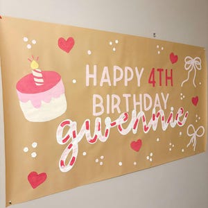 Hand Painted Craft Paper Banner Custom Sign Party Engagement - Etsy