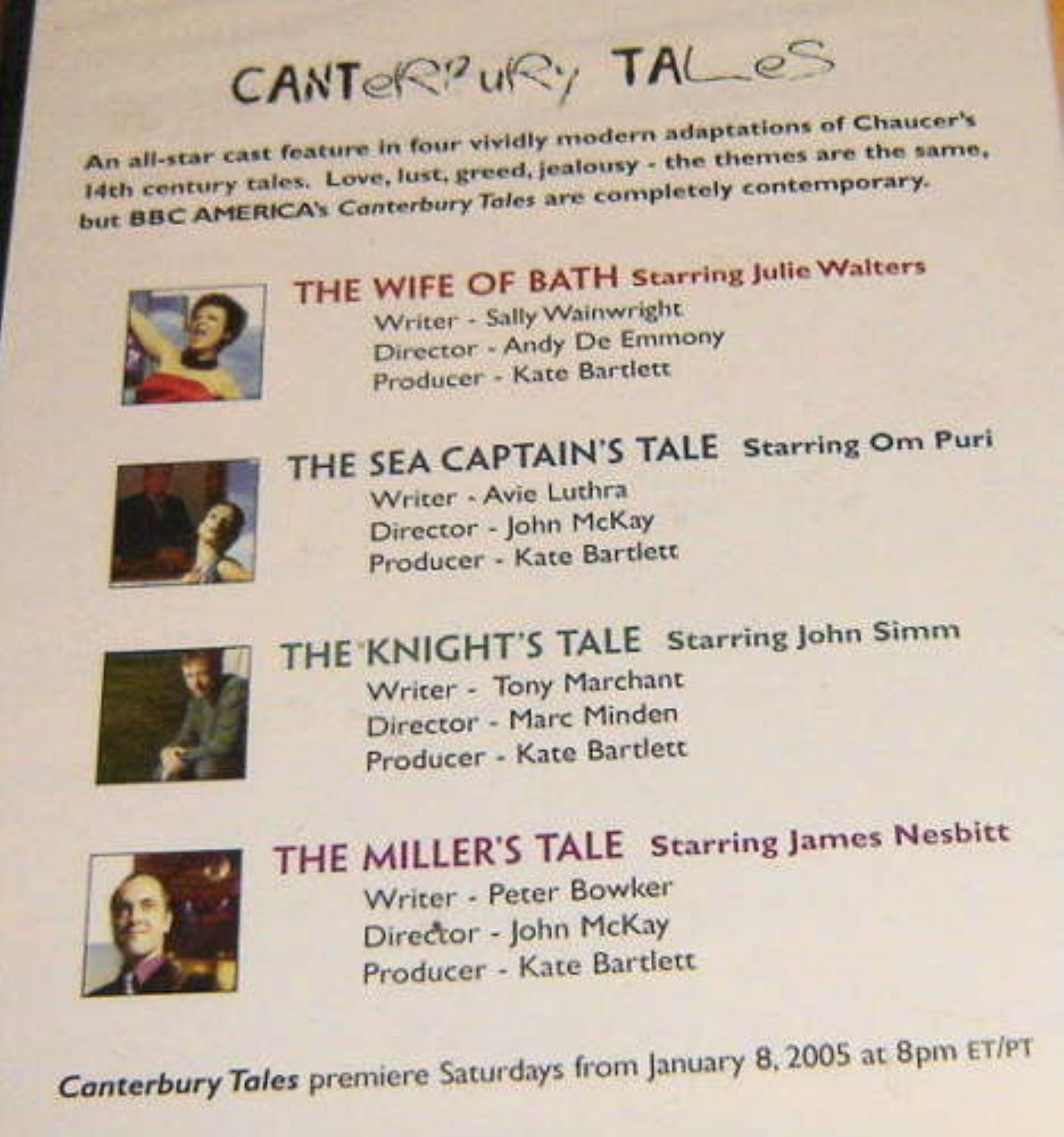 The Canterbury Tales, 2 DVD Set, BBC/PBS, New Version, 2003, Chaucer ...