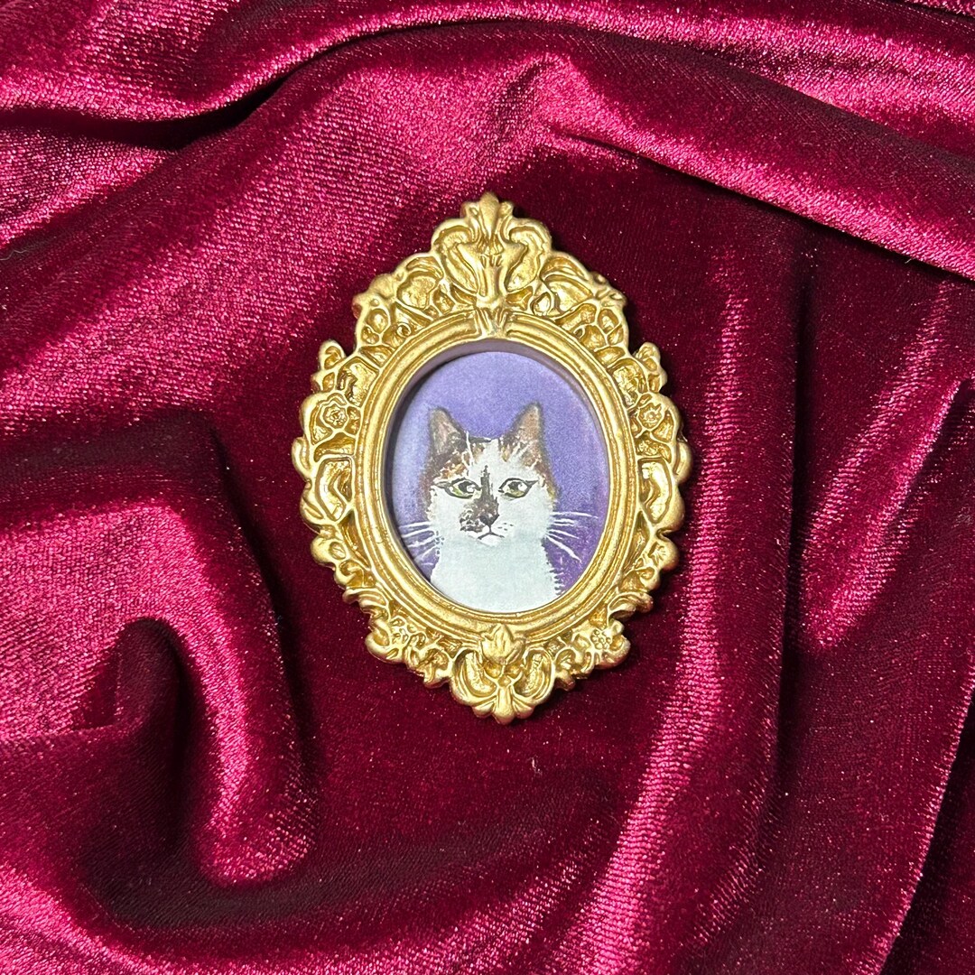 Framed Cat Miniature Portrait - Baroque Style Magnet - Limited Print - Etsy