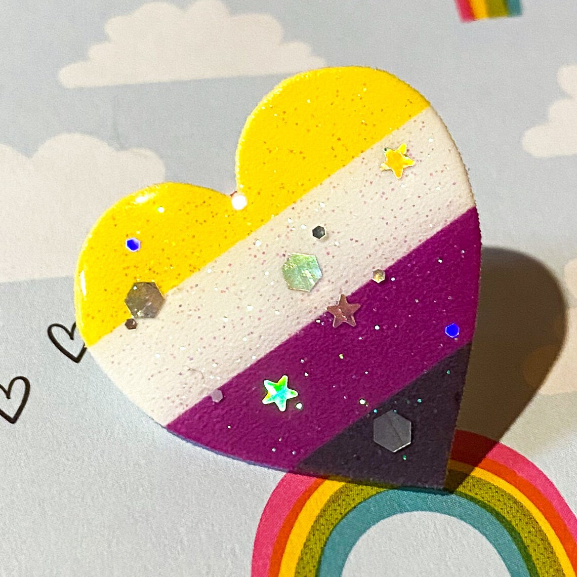 LGBT Pride Flag Glitter Pins - Etsy