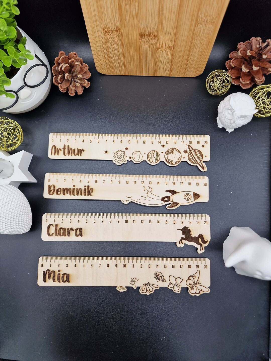 Wooden Ruler 20 Cm Personalized Ruler Wooden Ruler With Name Gift for ...