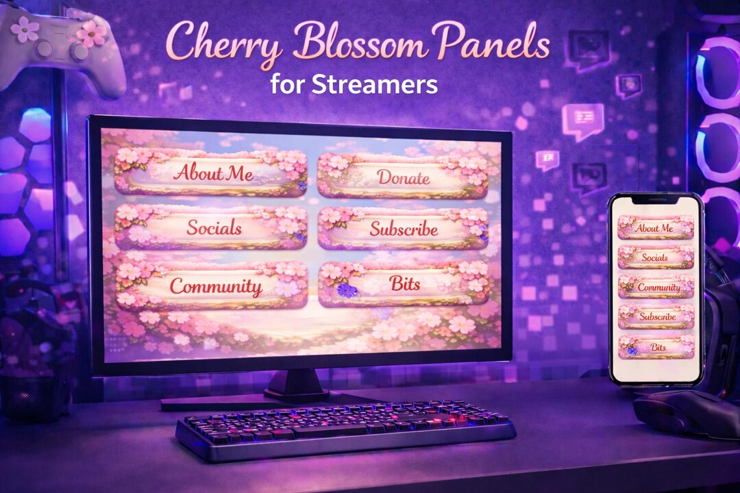 Sakura Panels - Instant Download - Stream Panels - Etsy