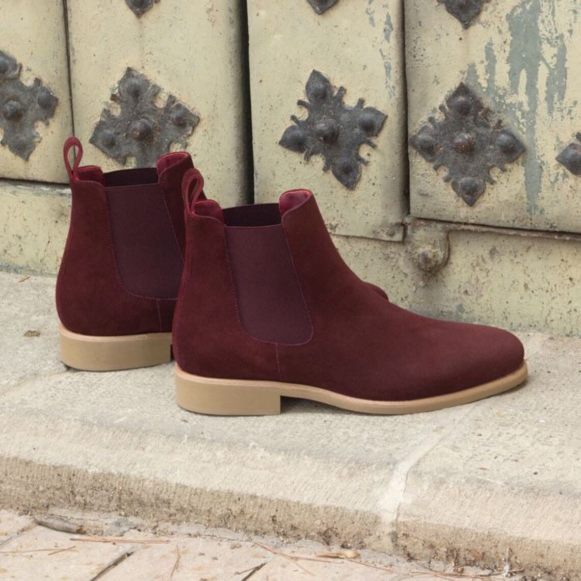 Handmade Men Burgundy Color Chelsea Boots, Fashion Designer Boots - Etsy