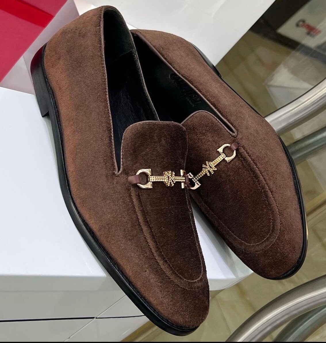 Horsebit Loafers Mens Brown Leather Loafers Slip on Calf Leather ...
