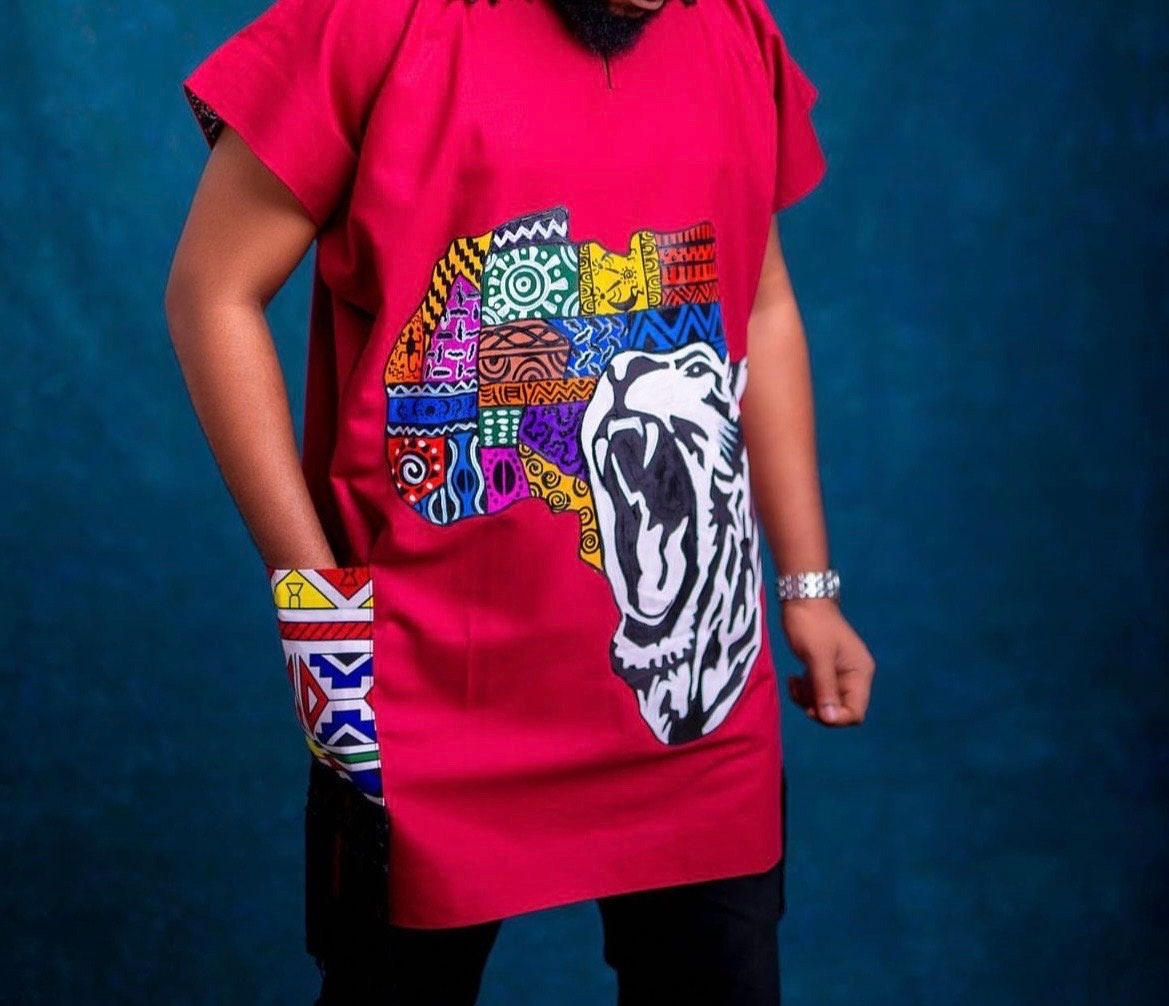 Hand-painted African Dashiki| Custom Unisex Top With Cultural Design ...