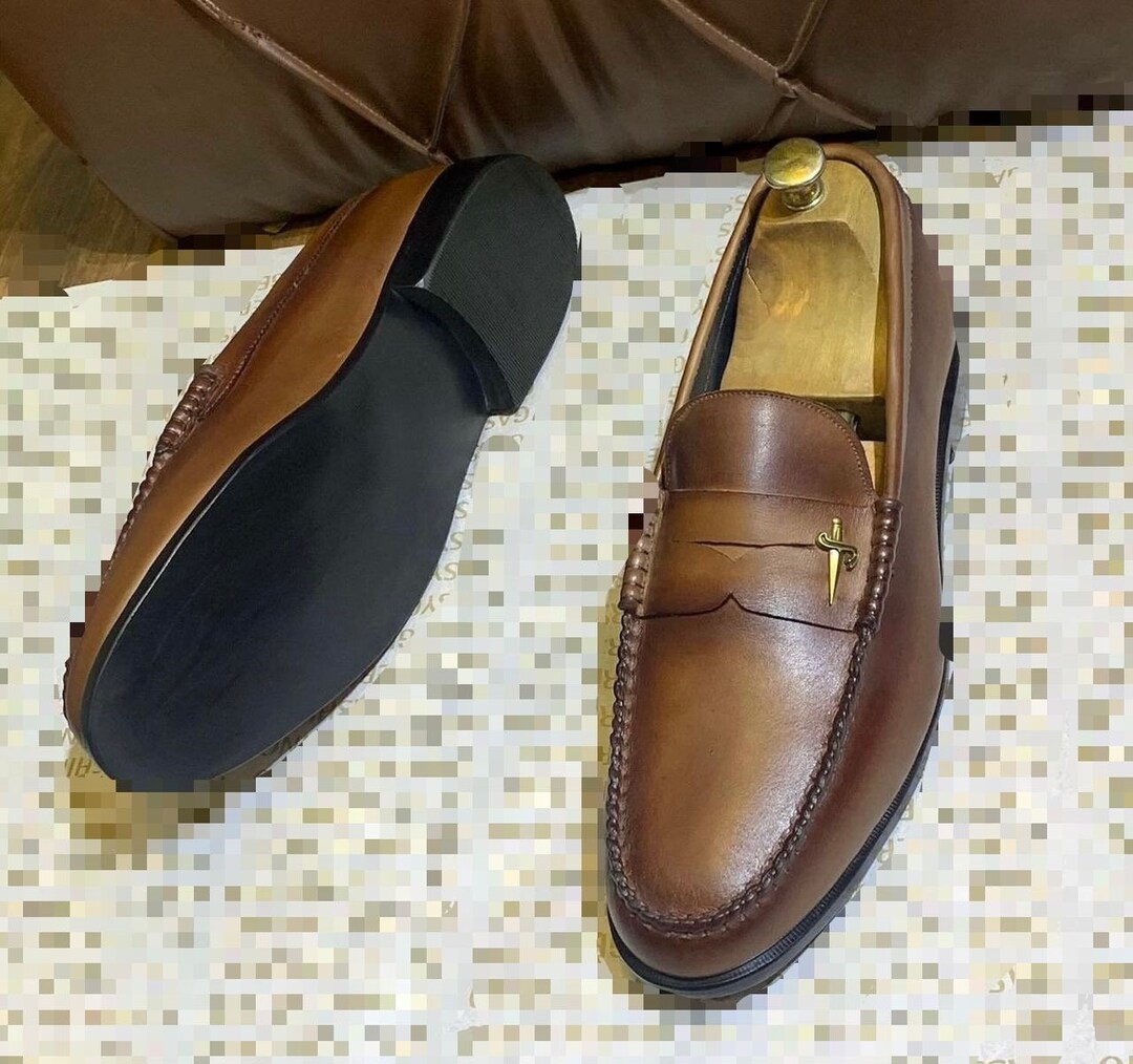 Bespoke Brown Color Patent Texture Shoe for Man - Etsy
