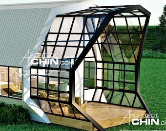 Cabin Plan, 24' X 24', 576 SF, 1 Bath, 1 Bed, Tiny House, Office Plan ...