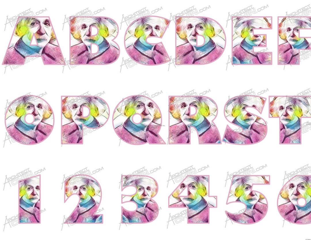 Letras rosas de Albert Einstein, Alfabeto de Einstein, Letra de ...