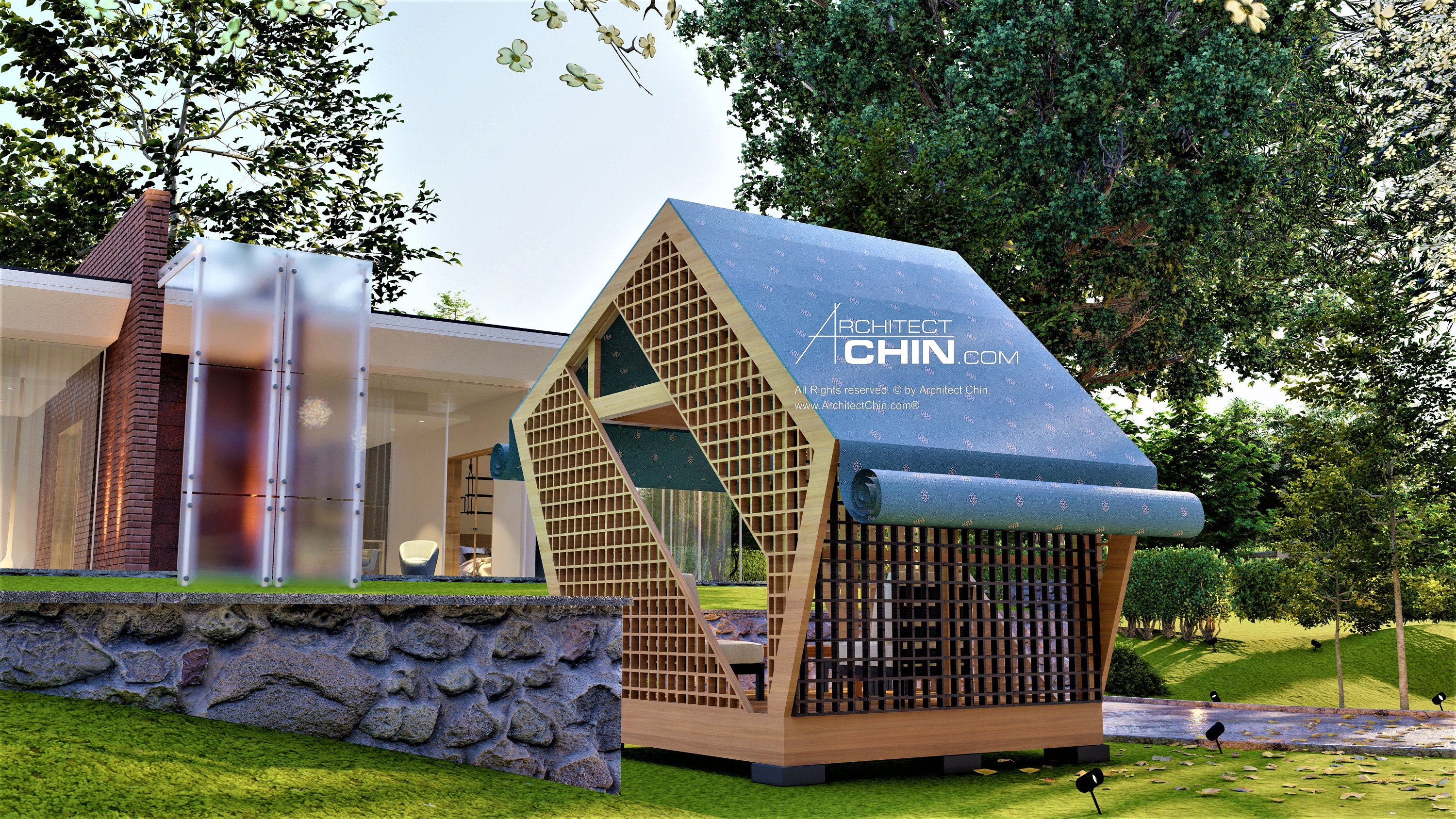 Cabana Plan, 8’W X (8’ to 16’) L X 12’H, 64 to 128 SF, Gazebo Plan ...