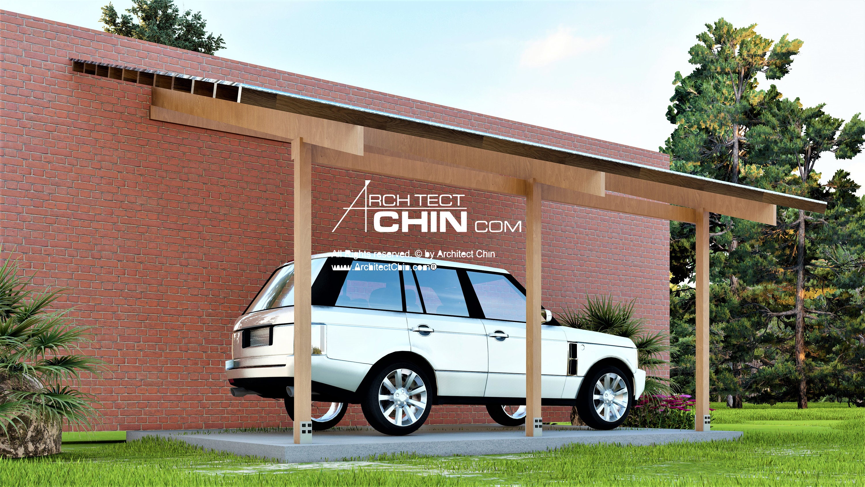 Pergola, Car Porch, 8’ W X 16’ L X 8’6”H, Cabana Plan, Gazebo Plan ...