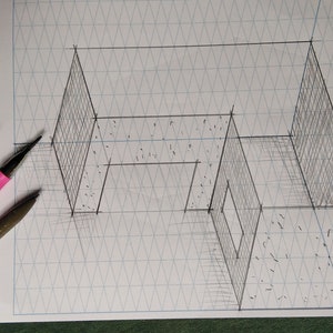 3D Sketch Perspective Grid Printable, Printable Grid, Drawing Grid ...