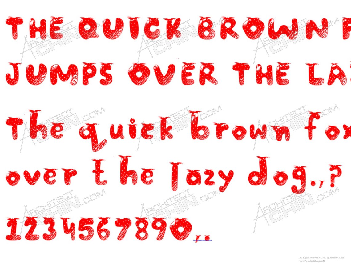 Strawberry Letters Alphabet | PNG, JPG & TTF Font (digital Download) - Etsy