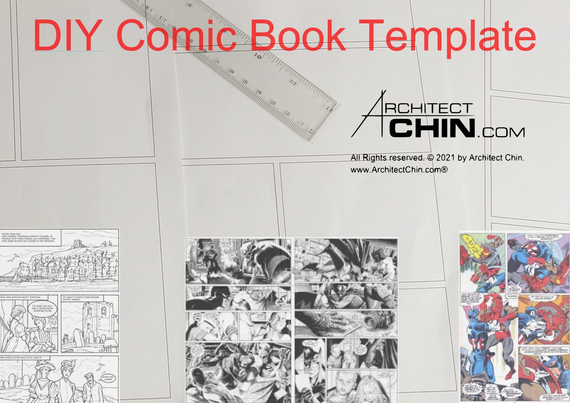 DIY Comic Book Printable Template, Comic Book Printable Grid, Drawing ...