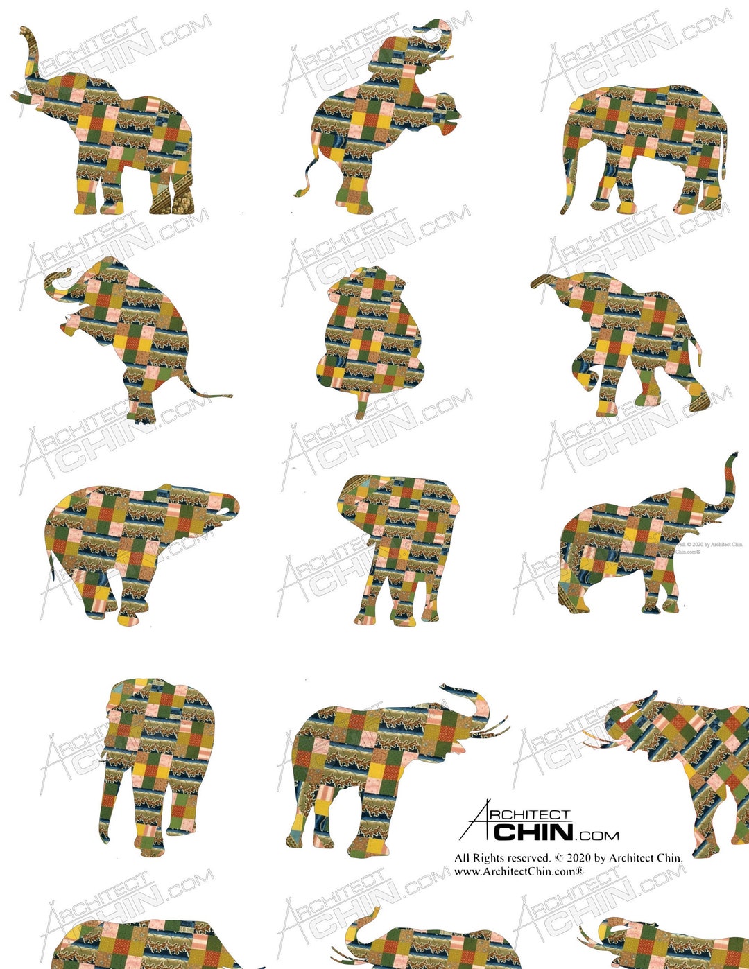 Elephant Silhouette, Printable, Digital Download, Elephant Clip Art ...