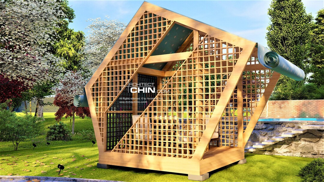 Cabana Plan, 8’W X (8’ to 16’) L X 12’H, 64 to 128 SF, Gazebo Plan ...