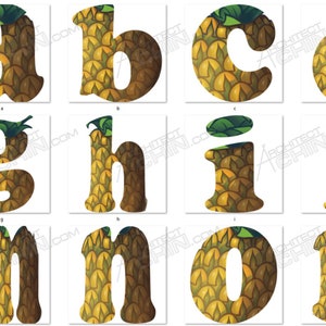 Pineapple Letters / Pineapple Alphabet | Digital Download | Printable ...