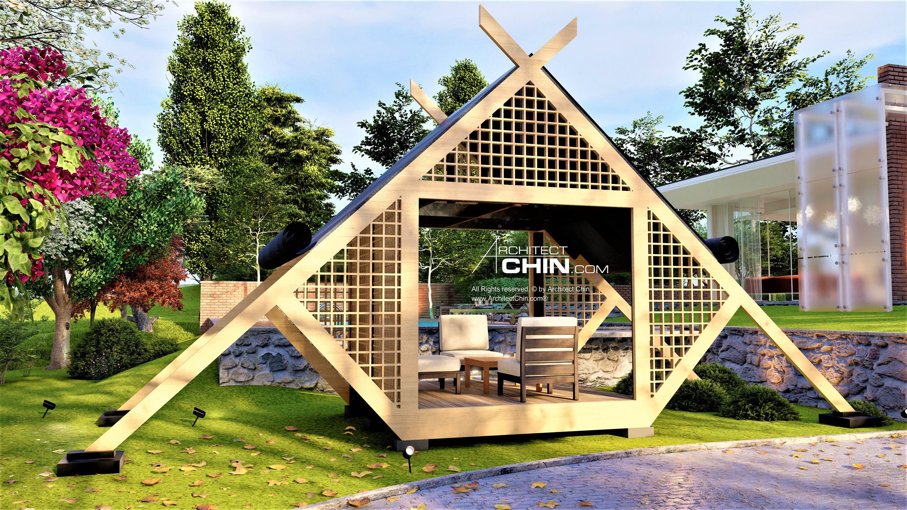 Cabana Plan, 8’W X (8’ to 16’) L X 12’H, 64 to 128 SF, Gazebo Plan ...