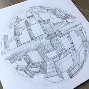 Sphere 5 Point Perspective Grid Printable Template, Sphere Grid ...