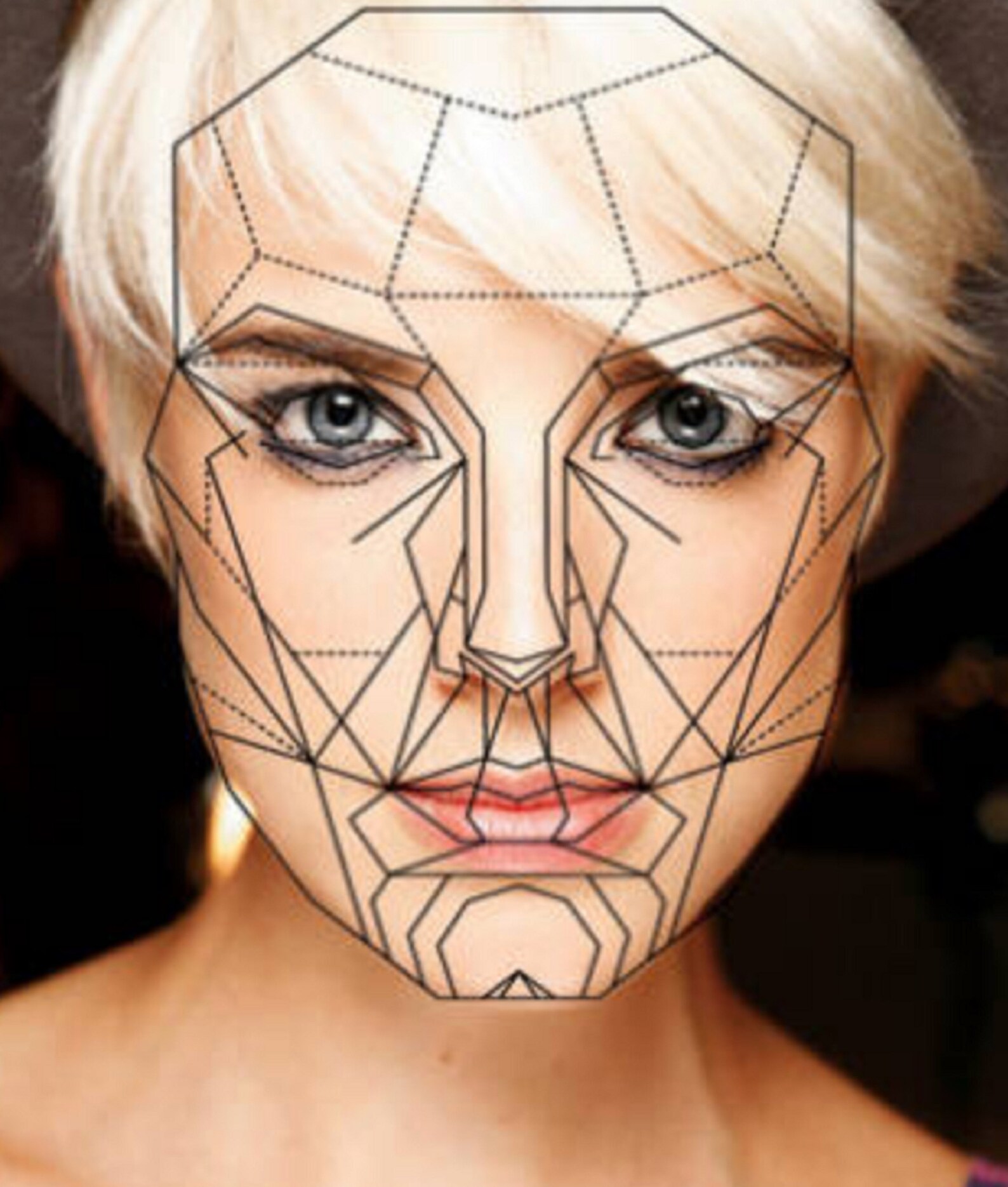 Female Face Template, Female Face Ratio, Female Face Grid, Front Face ...