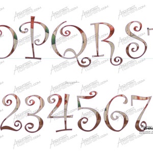 Cursive Font / Curly Letters Alphabet | Digital Download | Printable ...