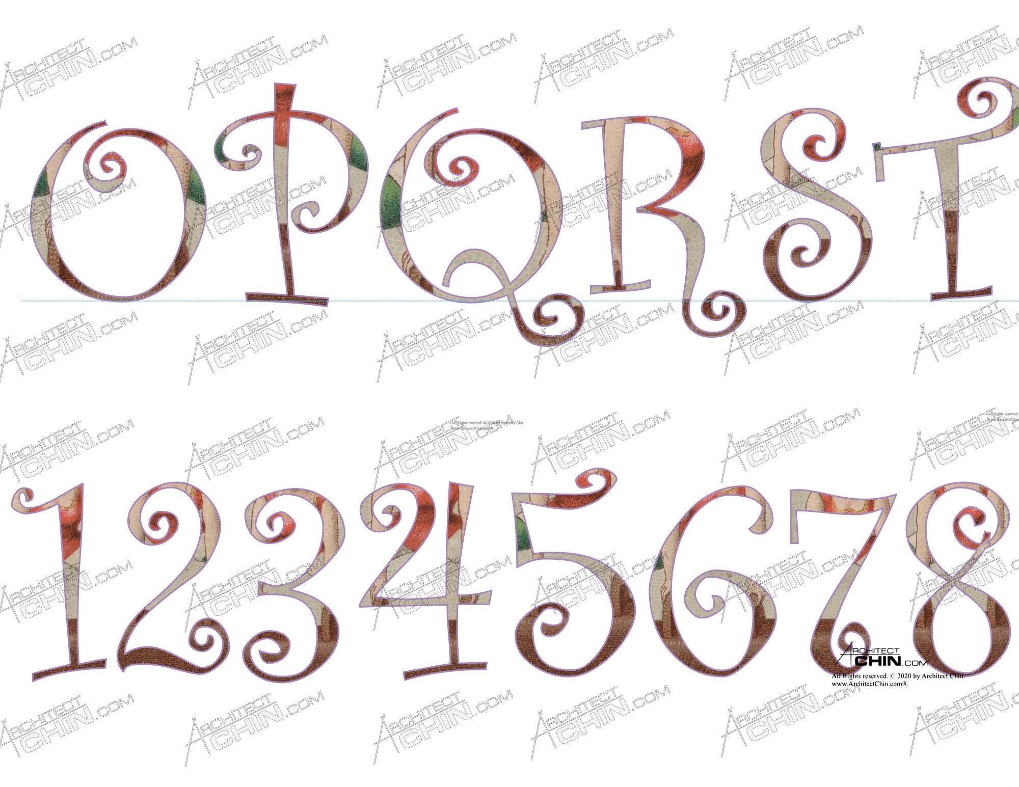 Cursive Font / Curly Letters Alphabet | Digital Download | Printable ...