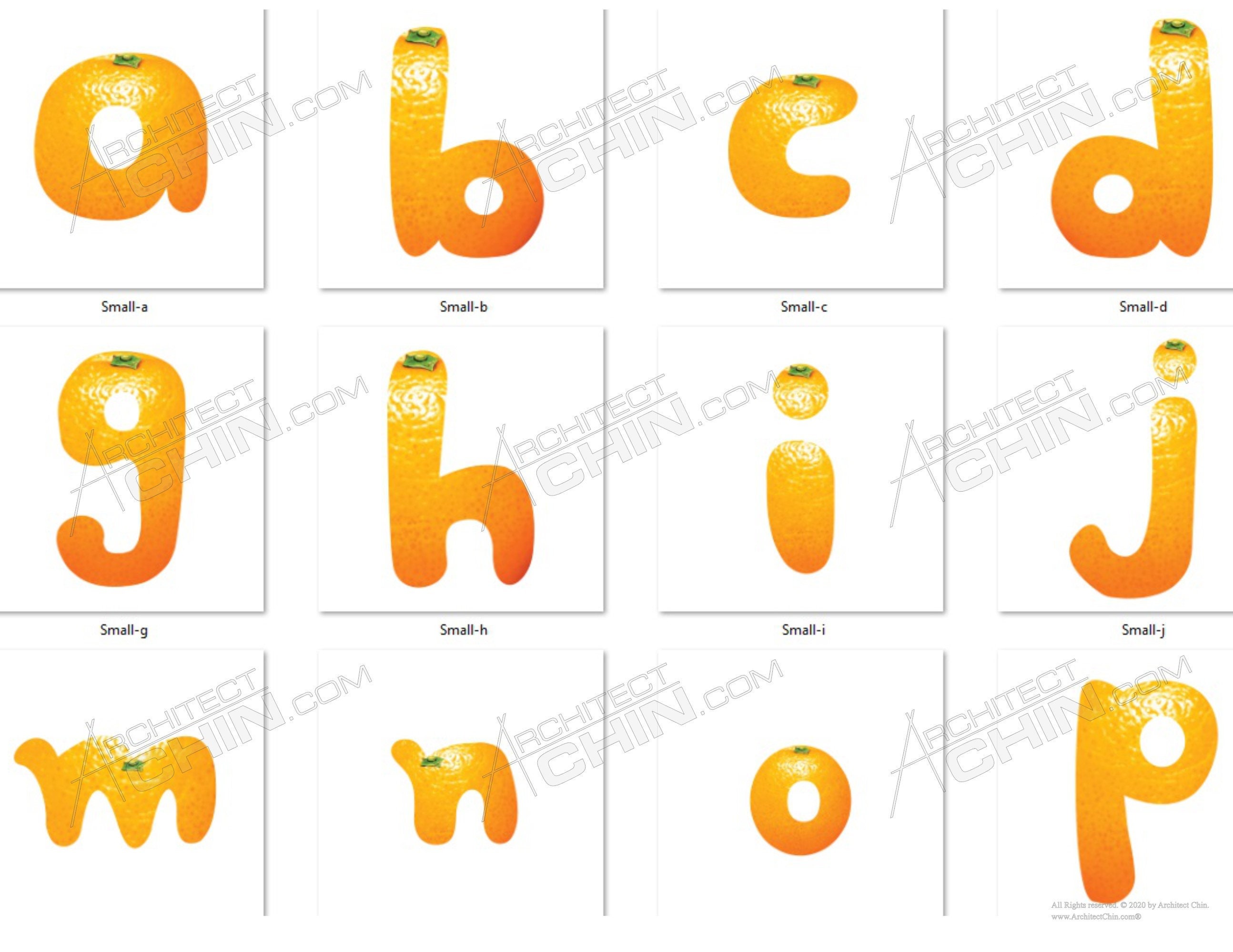 Orange Font / Orange Letters Alphabet | Digital Download | Printable ...