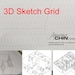 3D Sketch Perspective Grid Printable, Printable Grid, Drawing Grid ...
