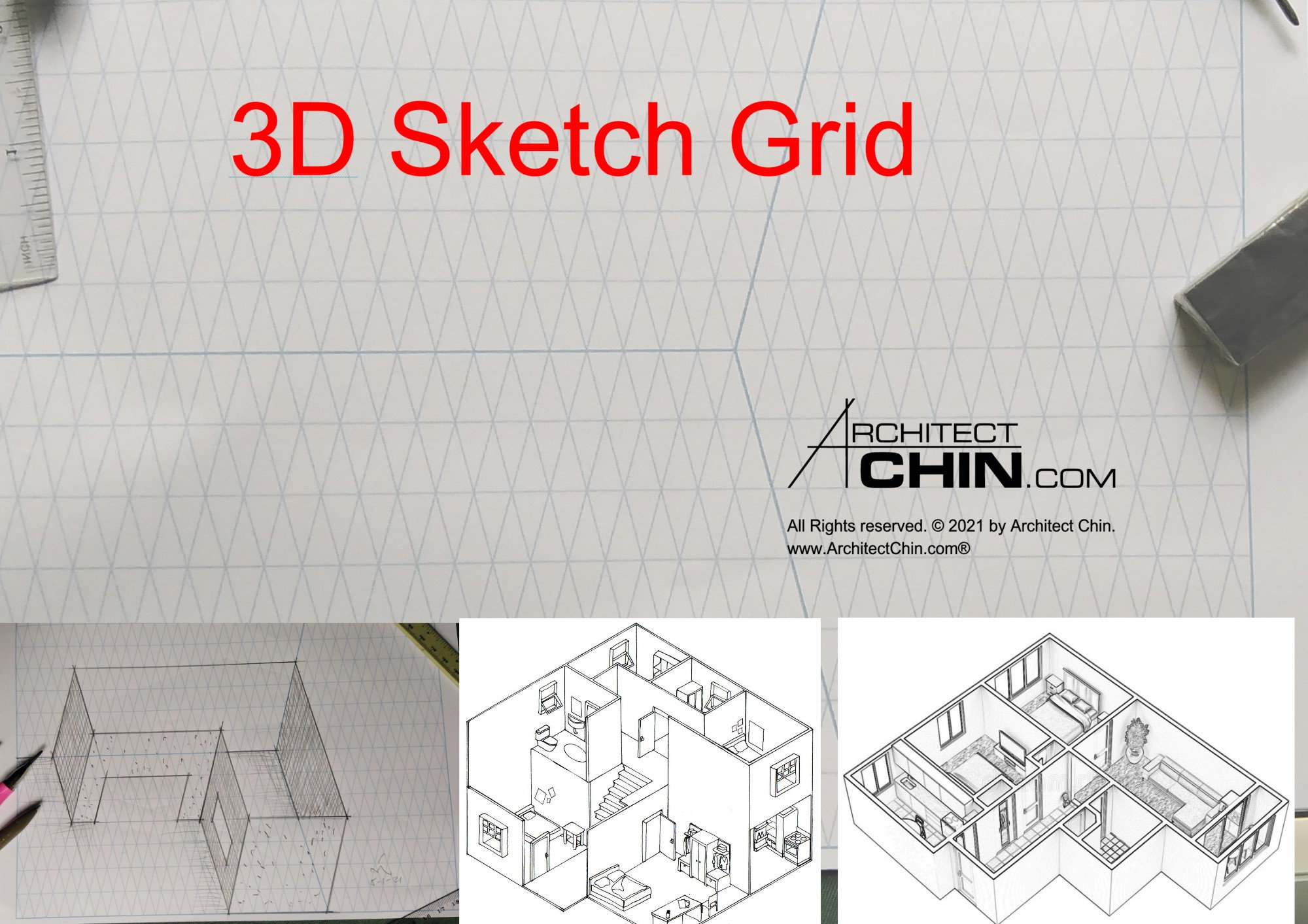 3D Sketch Perspective Grid Printable, Printable Grid, Drawing Grid ...